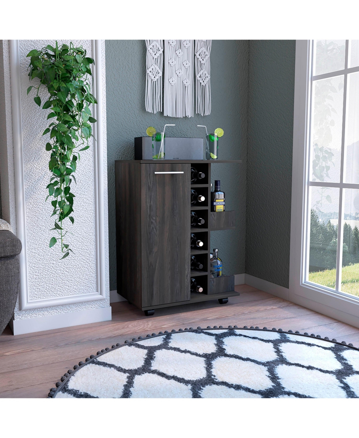 Click here for Flynama Espresso Bar Cart with 2 External Shelves... prices