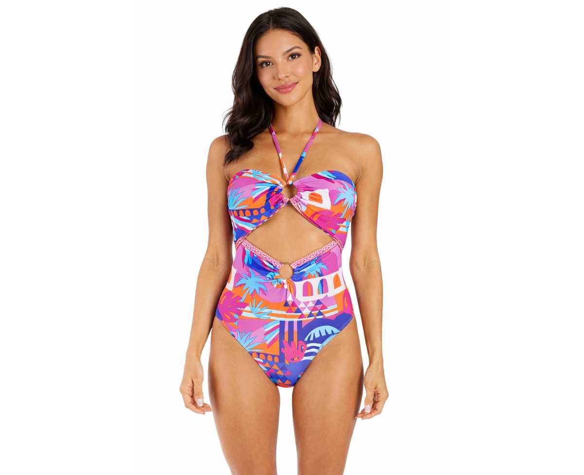 Click here for La Moda Clothing Womens Cut-Out Tropical One-Piece... prices