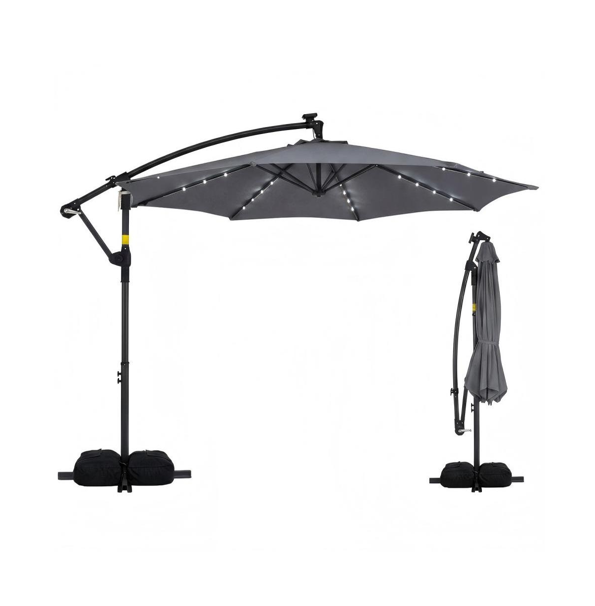 Click here for Gouun 10 ft Solar Offset Hanging Umbrella with 32... prices