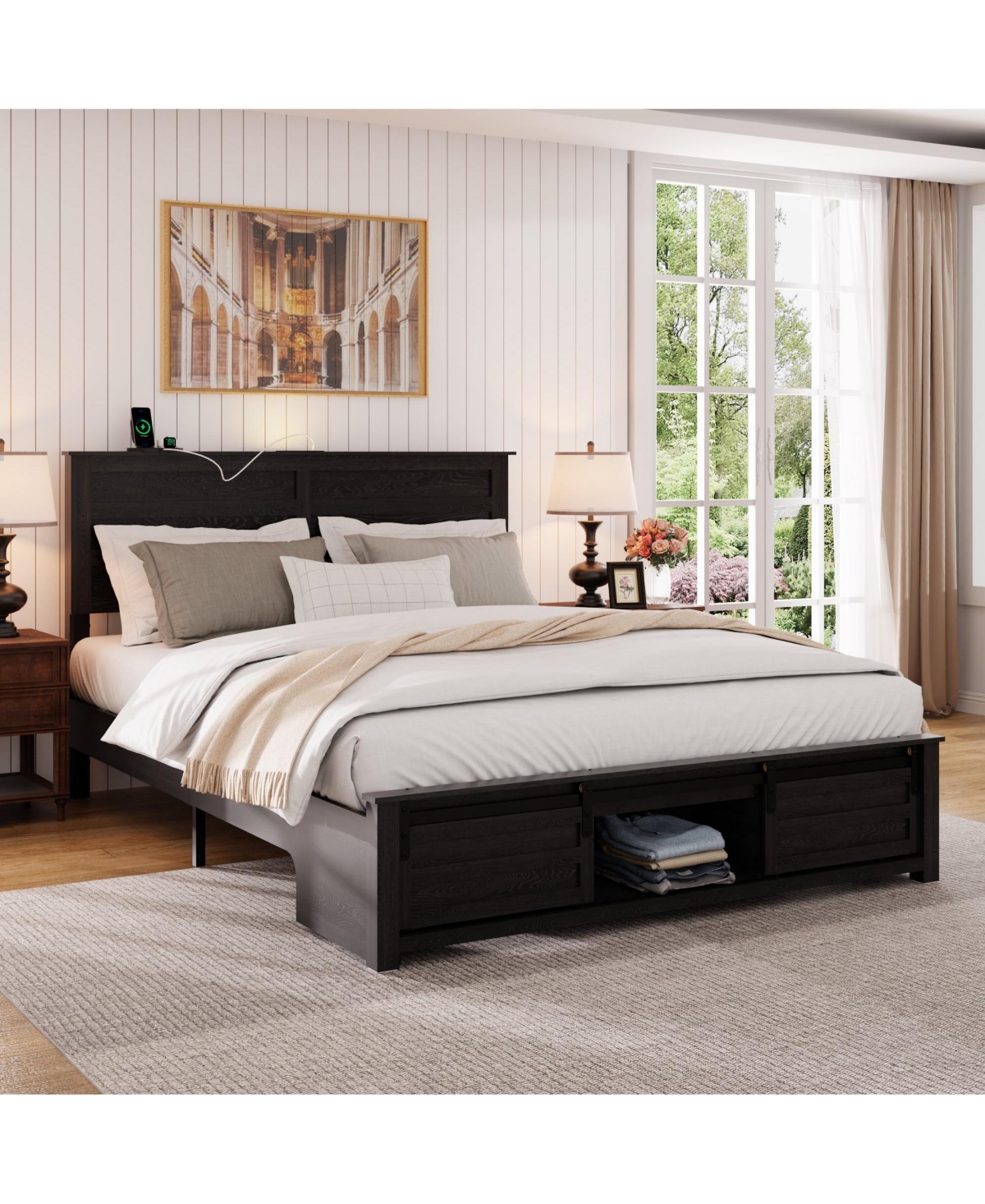 Click here for Lucky One Full Bed Frame with Upholstered Headboar... prices