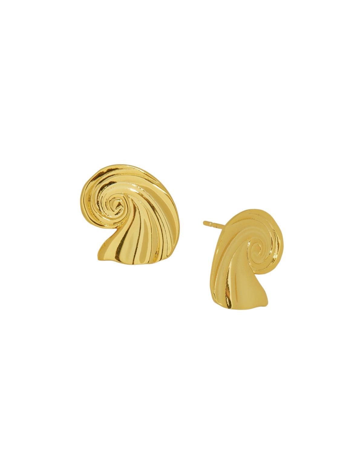 Click here for Ottoman Hands Waterproof Wave Stud Earrings - Gold prices