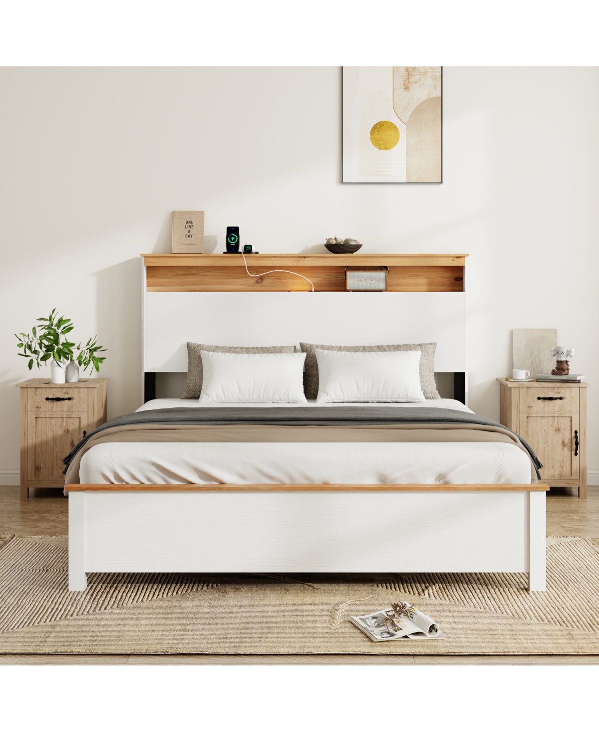 Click here for Lucky One Queen Bed Stand With Charging Station Al... prices