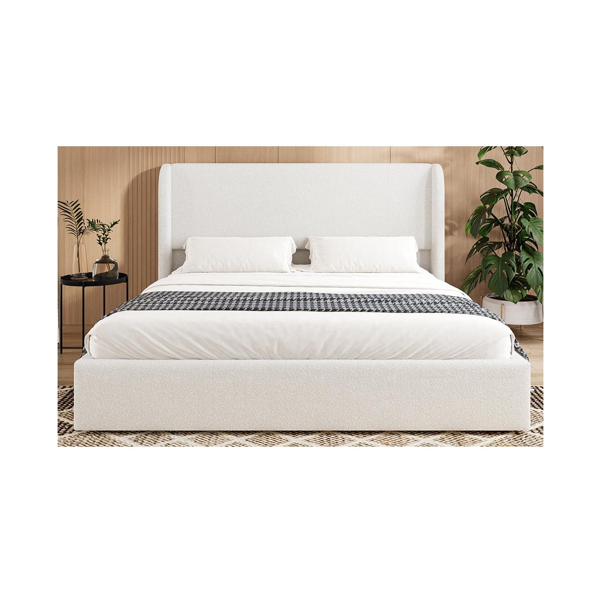 Click here for Lucky One Boucle Bed Frame  Upholstered Cloud Bed... prices