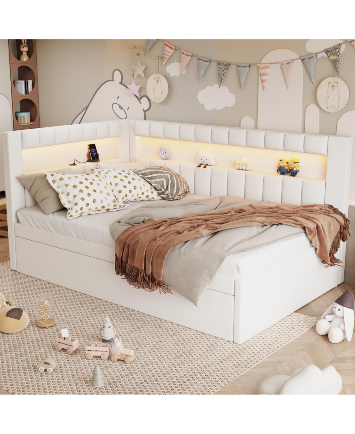 Click here for Rainsken Upholstered Daybed with Trundle  Built-in... prices