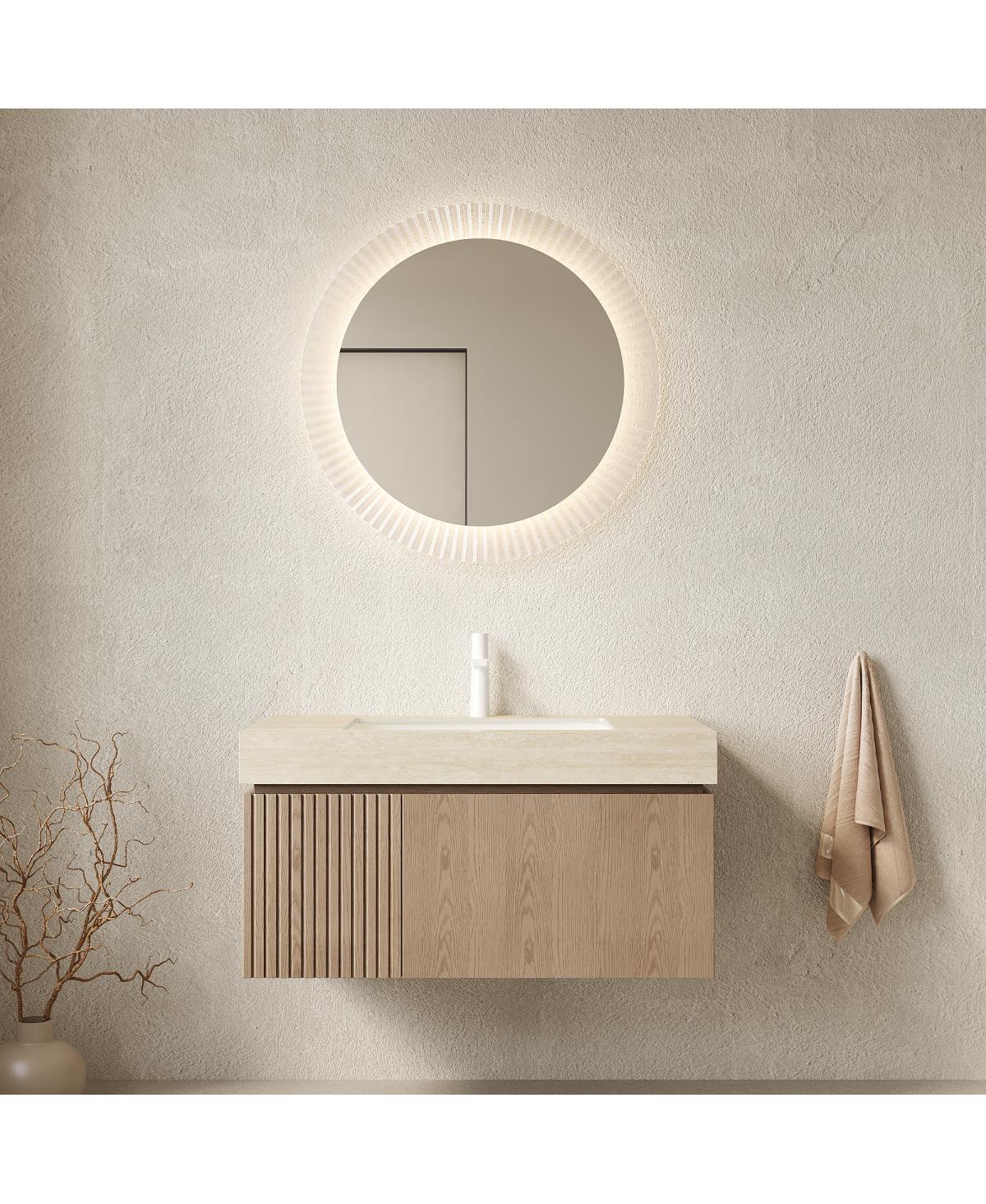 Click here for Sillysis Wall Mount Bathroom Vanity with Travertin... prices
