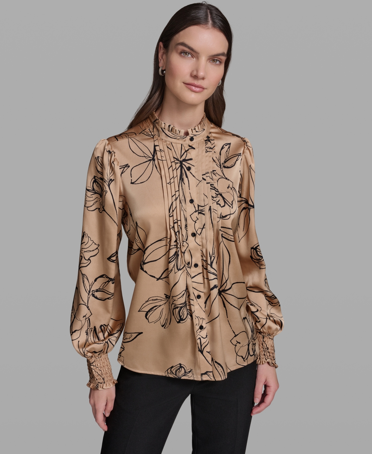 Click here for Karl Lagerfeld Paris Womens Mock Neck Top - Cartou... prices