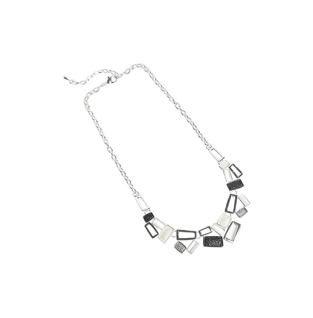 Click here for Sohi Dented Geometrical Statement Necklace - Black prices