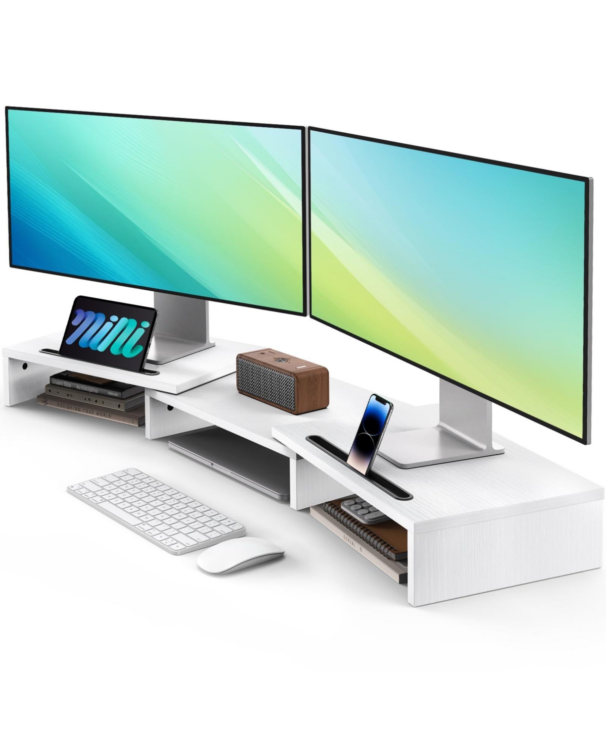 Click here for Gnuadz Dual Monitor Stand Riser Adjustable Desktop... prices
