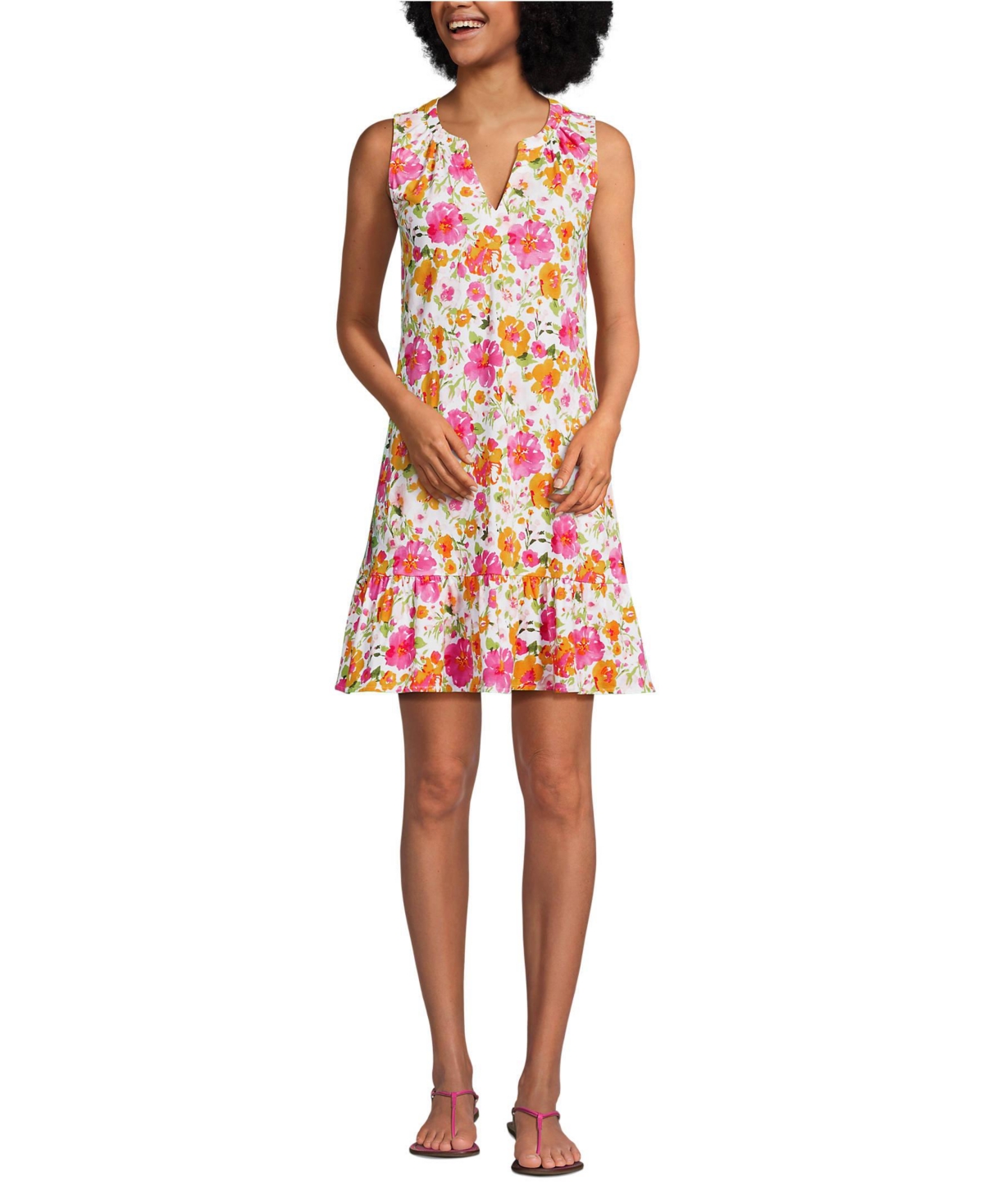 Click here for Lands End Womens Sleeveless Cotton Jersey Notch Ne... prices