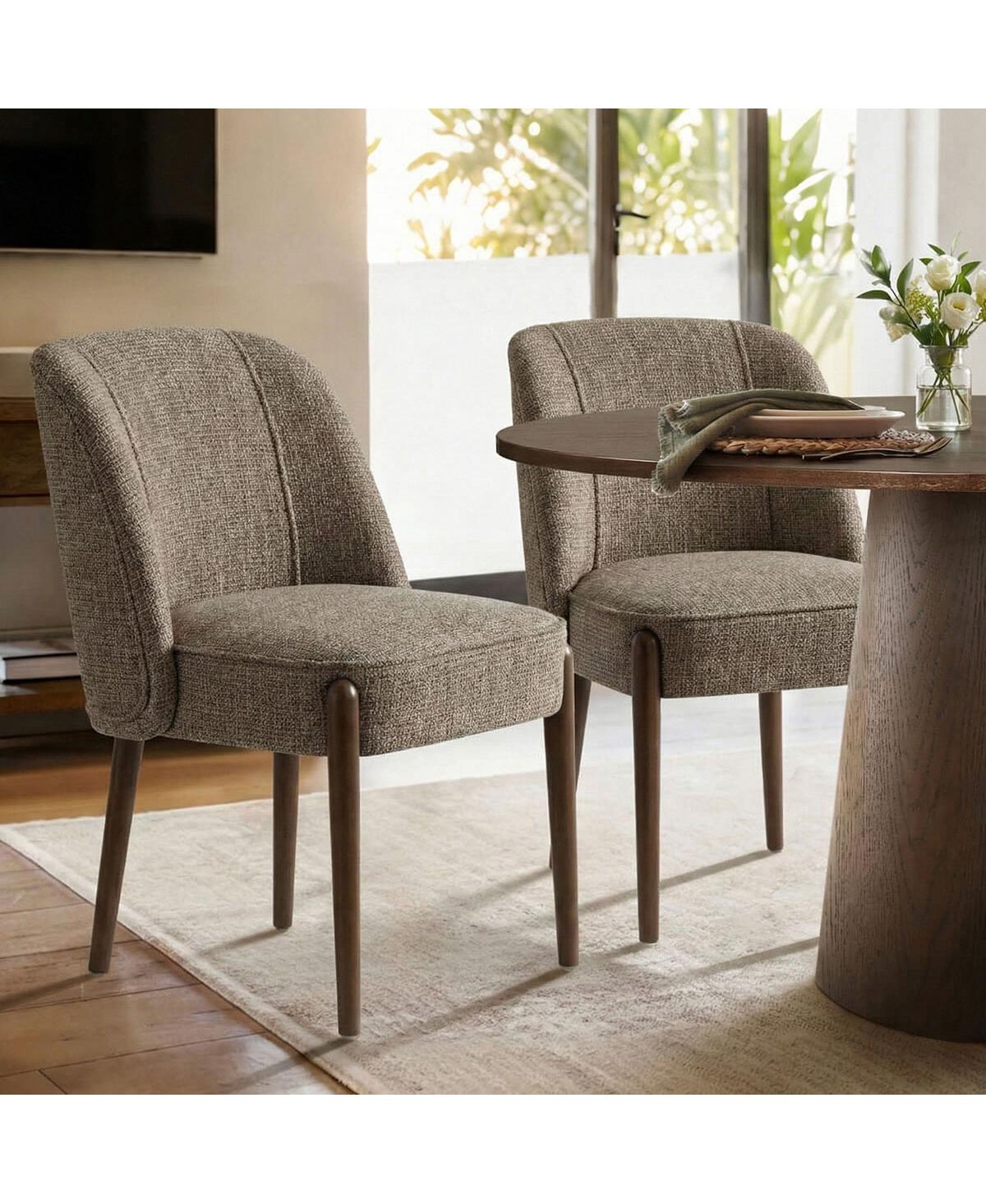 Click here for Maison Boucle Soft Fabric Dining Chairs Set of 2... prices