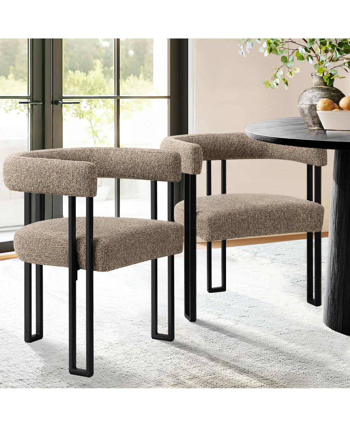 Click here for Maison Boucle Modern Upholstered Dining Chairs Set... prices