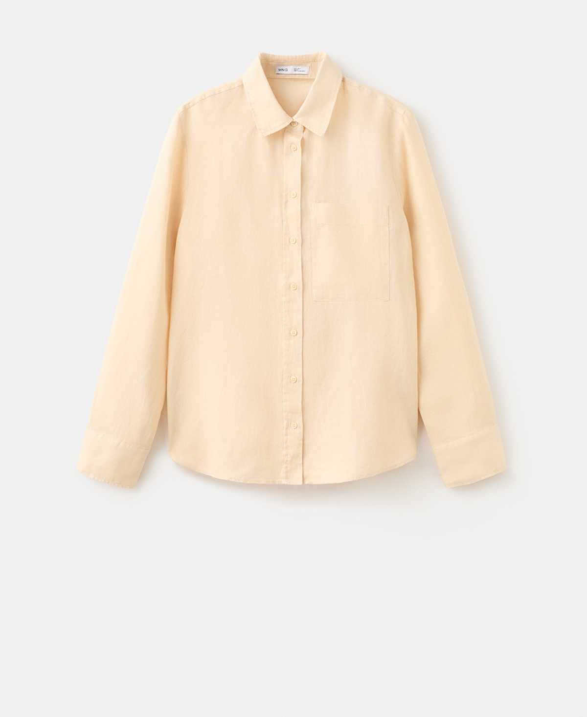 Click here for Mango Womens Pocket Linen Shirt - Pastel Yellow prices