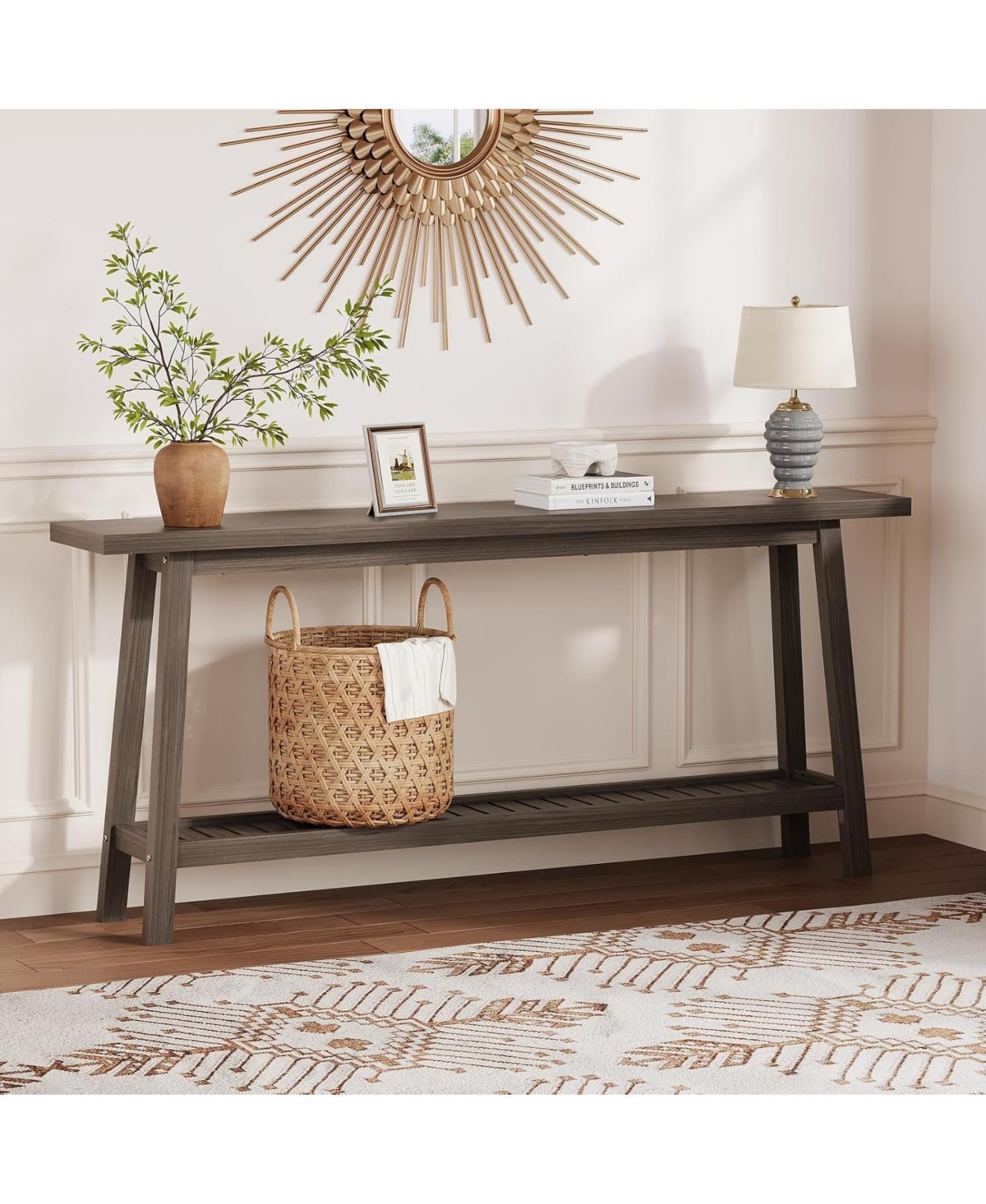 Click here for gaomon 70.9 Inch Console Table  2-Tier Narrow Sofa... prices