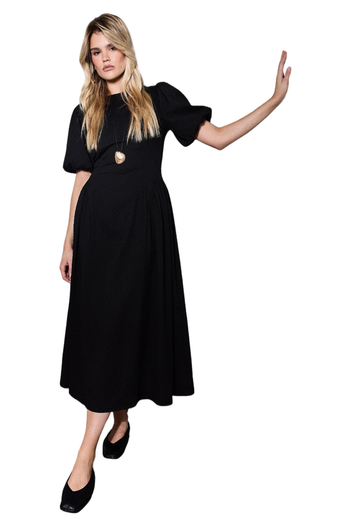 Click here for Warehouse Womens Seersucker Puff Sleeve Midi Dress... prices