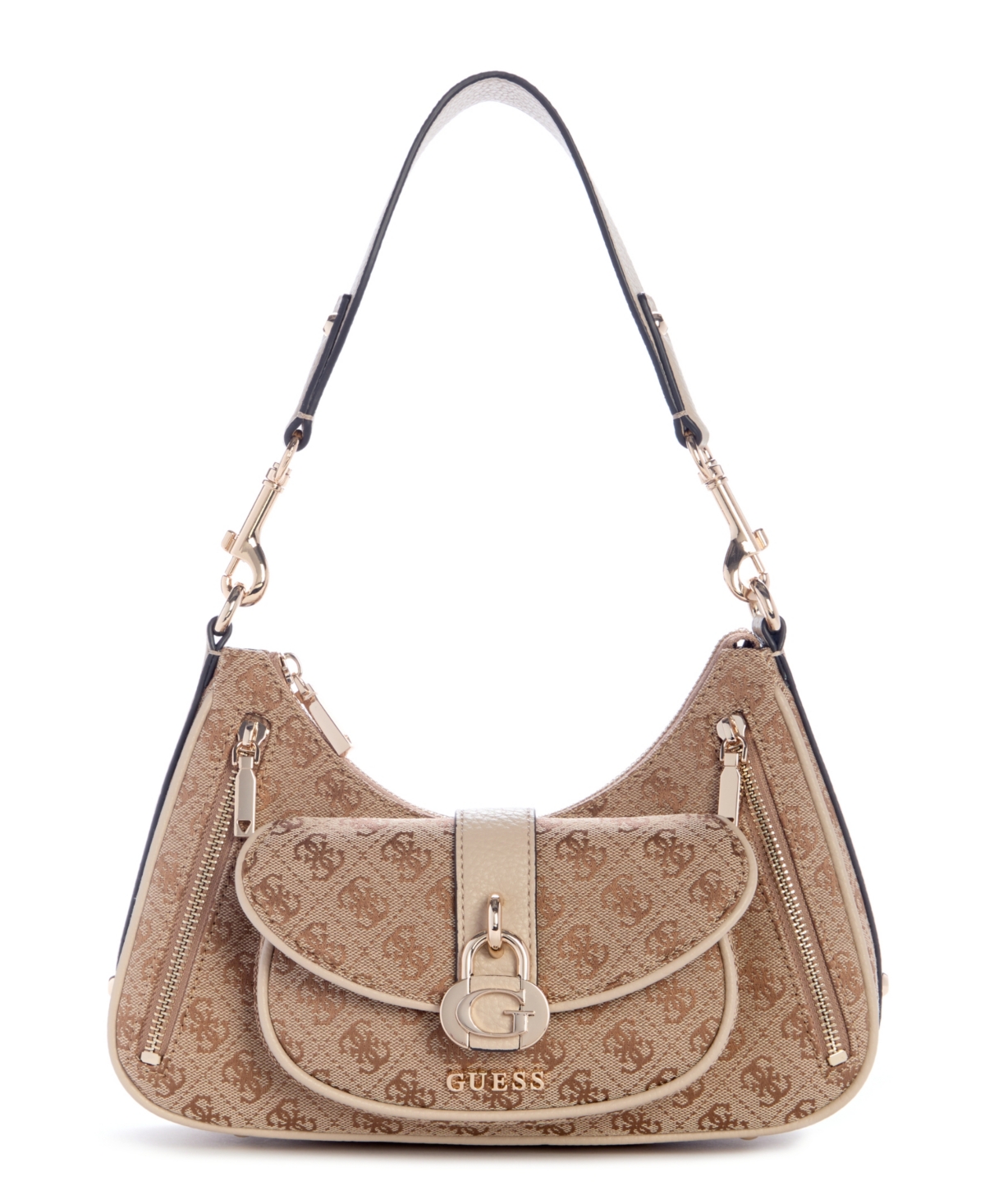 Click here for Guess Jessa Small Shoulder Handbag - Brown prices