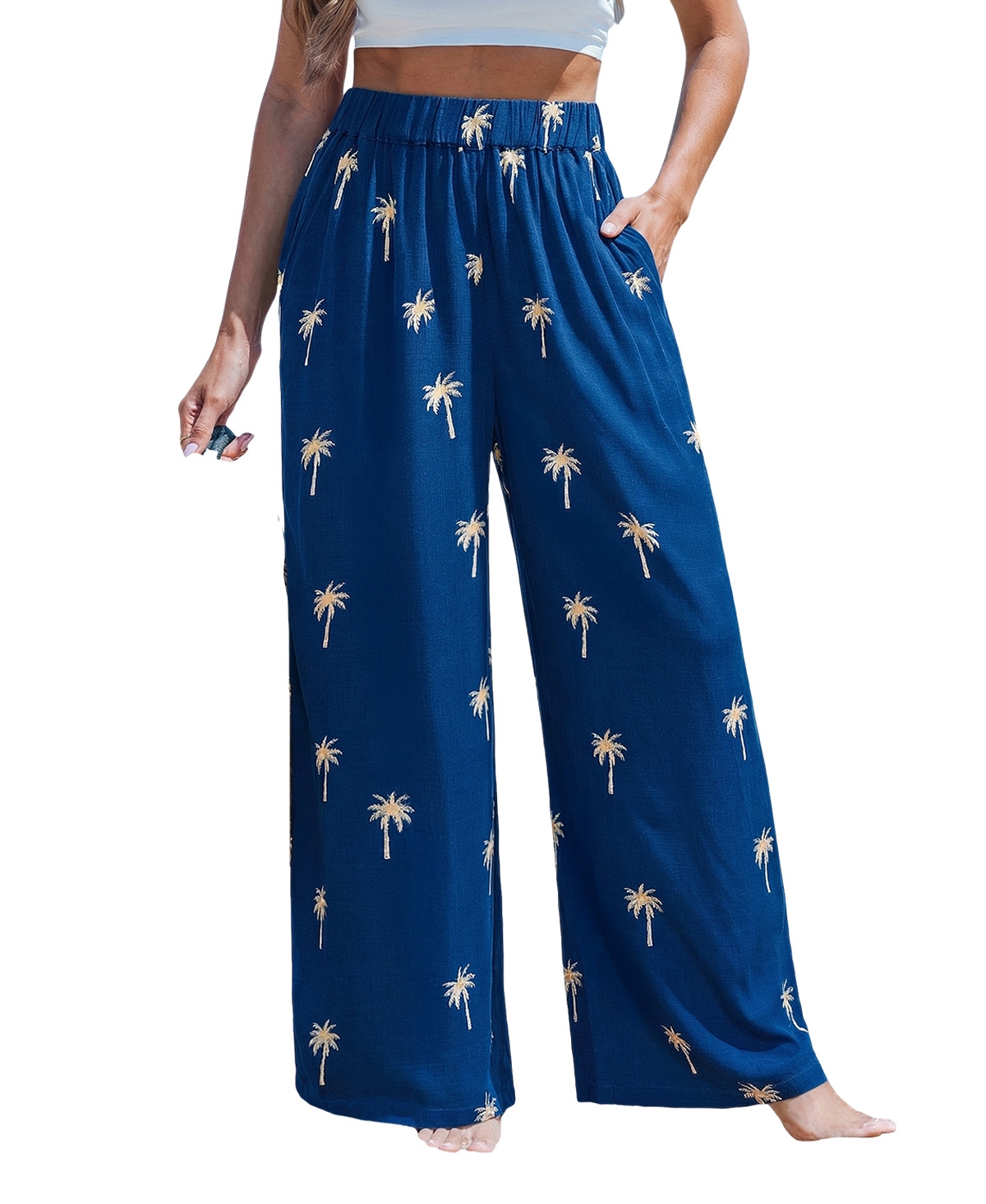 Click here for Cupshe Womens Late Night Call Tropical Pants - Med... prices