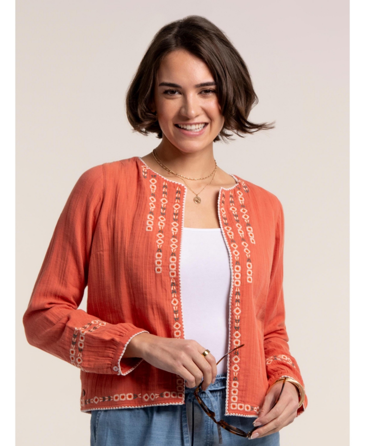 Click here for Brakeburn Womens Leia Jacket - Coral prices