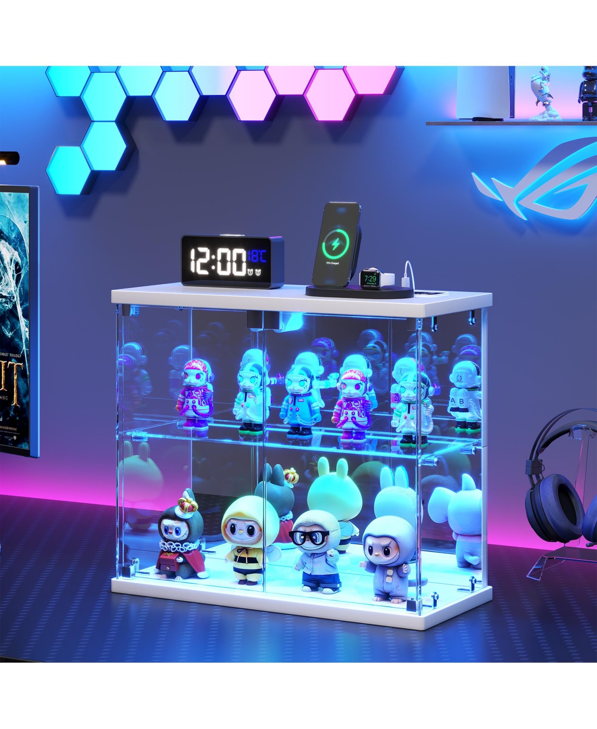 Click here for Vlsrka Led Lighted 2-Tier Glass Display Case with... prices