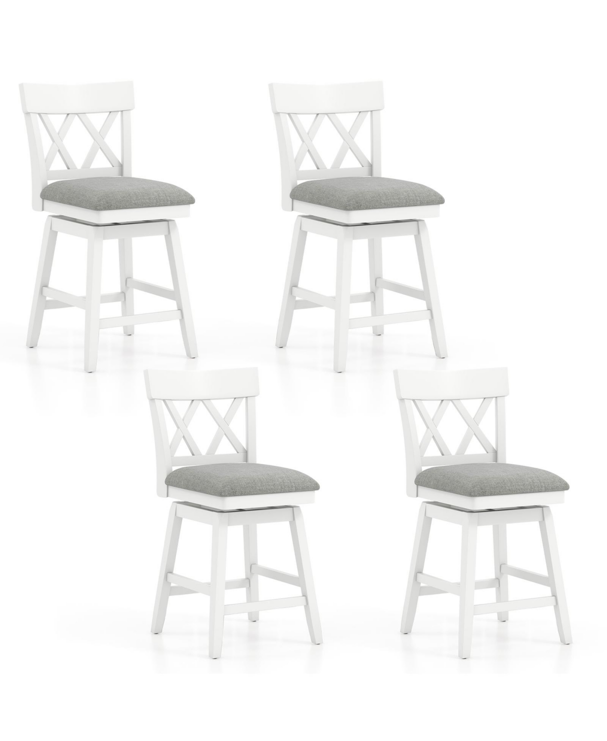 Click here for Gymax  Bar Stool Wooden Chair Set of 4 Contoured B... prices