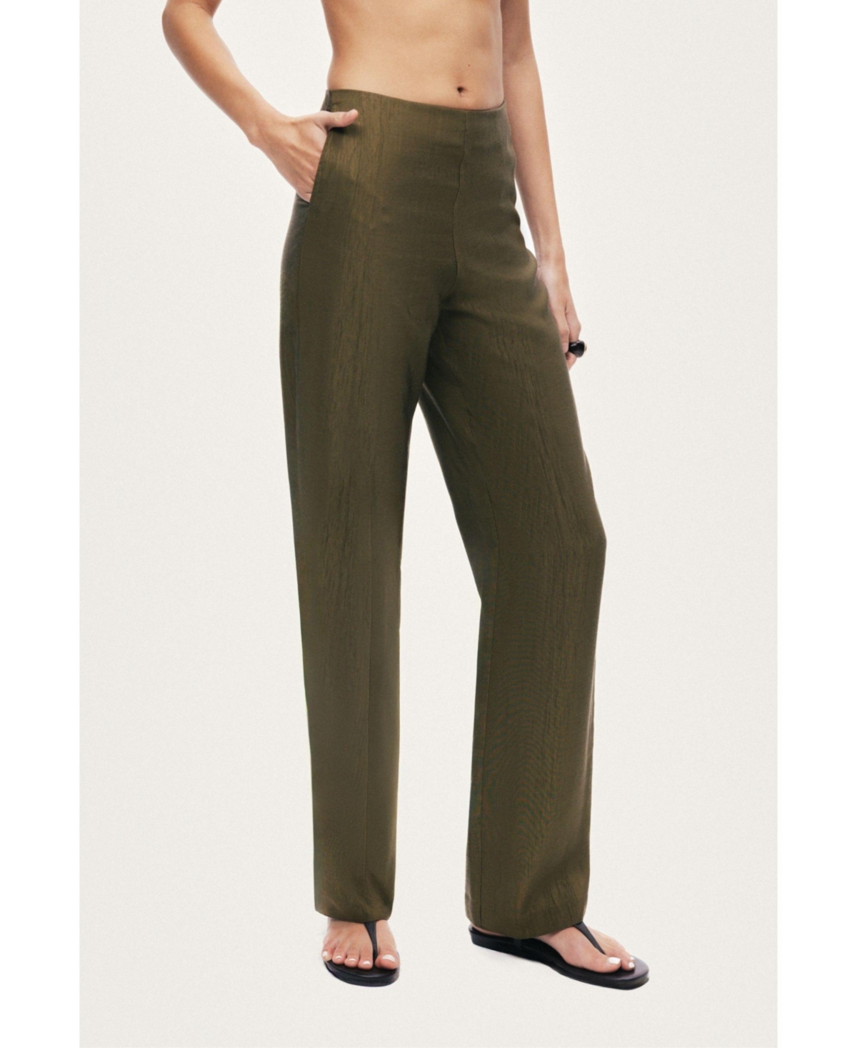 Click here for Nocturne Womens Straight-Leg Tailored Pants - Khak... prices