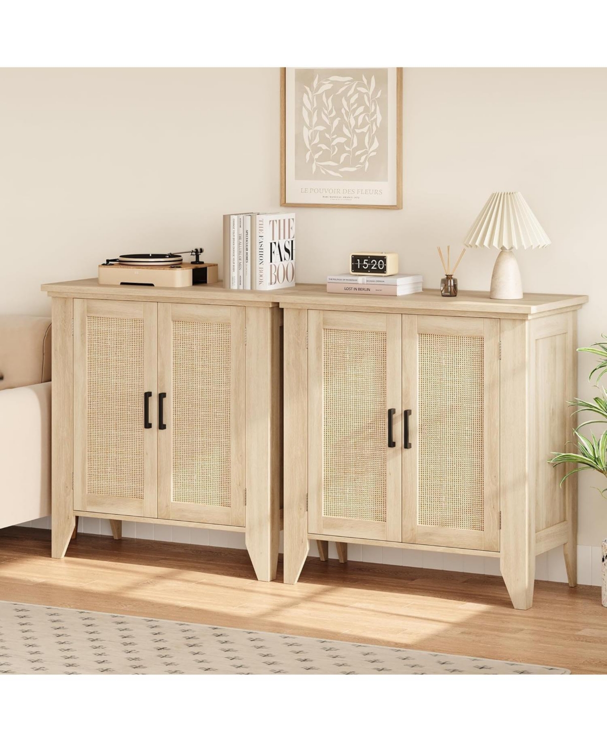 Click here for gaomon Small Storage Cabinet with Rattan Doors  Bo... prices