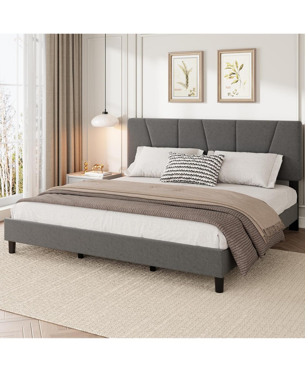 Click here for gaomon Upholstered Platform Bed with Adjustable He... prices
