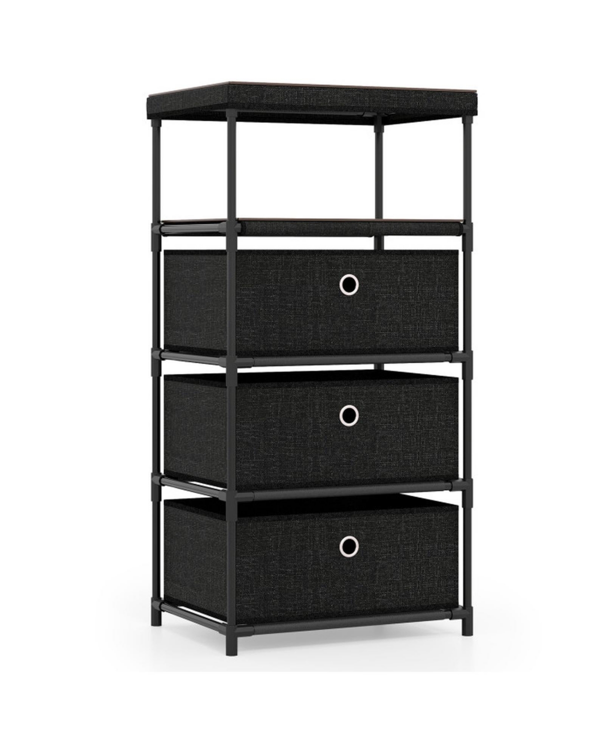 Click here for Gouun 3-Drawer Fabric Storage Tower with Wood Top... prices