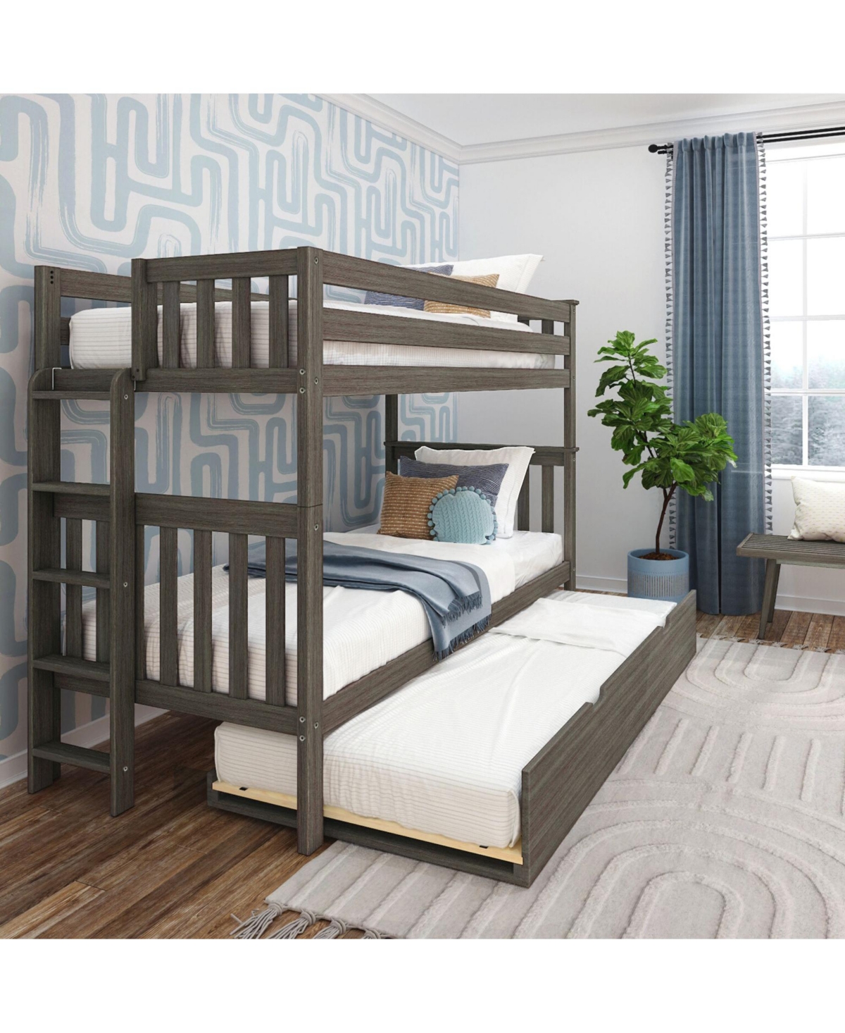 Click here for Max & Lily Bunk Bed with Ladder on End and Trundle... prices