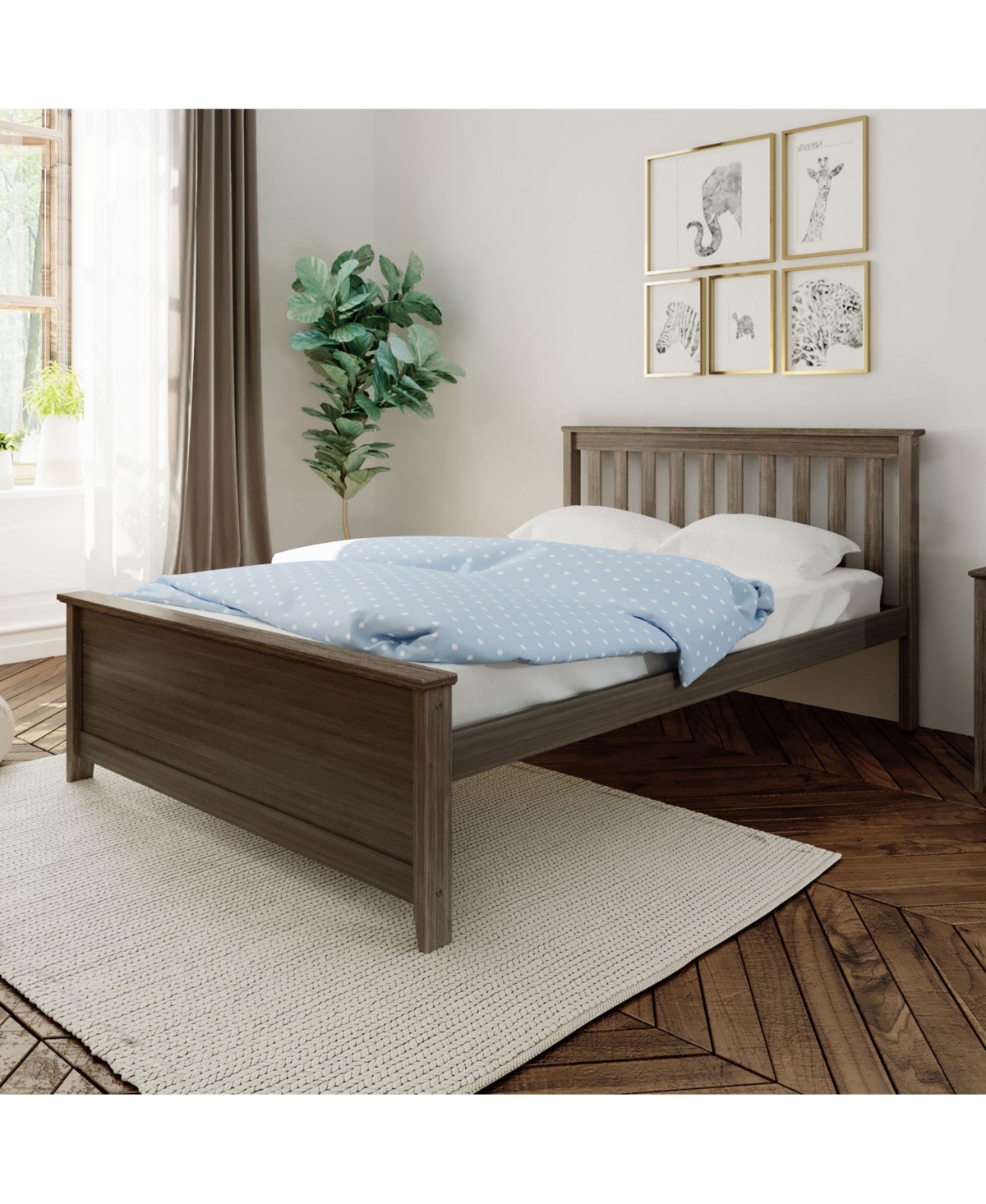 Click here for Max & Lily Bed Frame with Headboard  Solid Wood Pl... prices