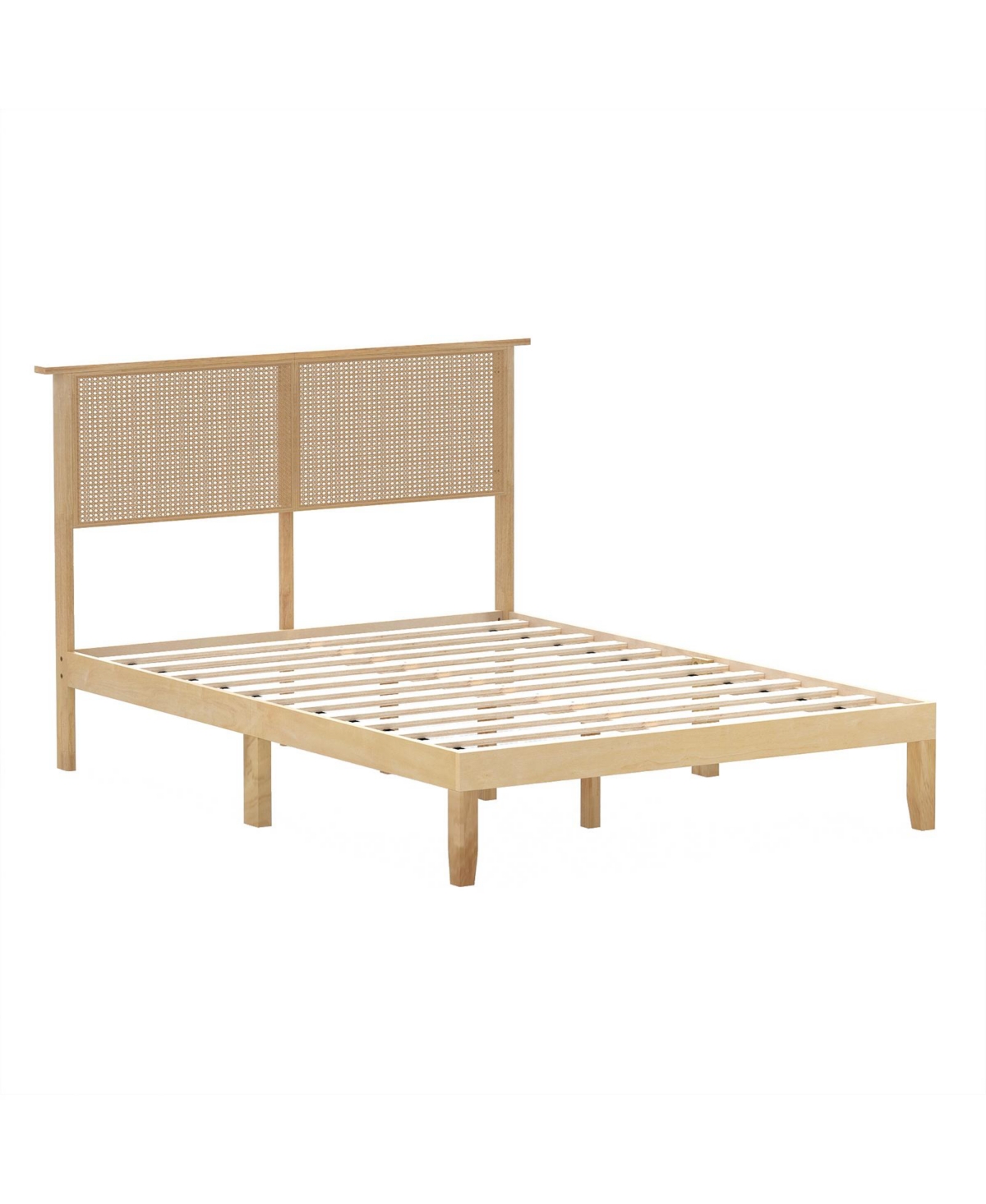 Click here for Slickblue Bed Frame with Rattan Headboard  Sturdy... prices