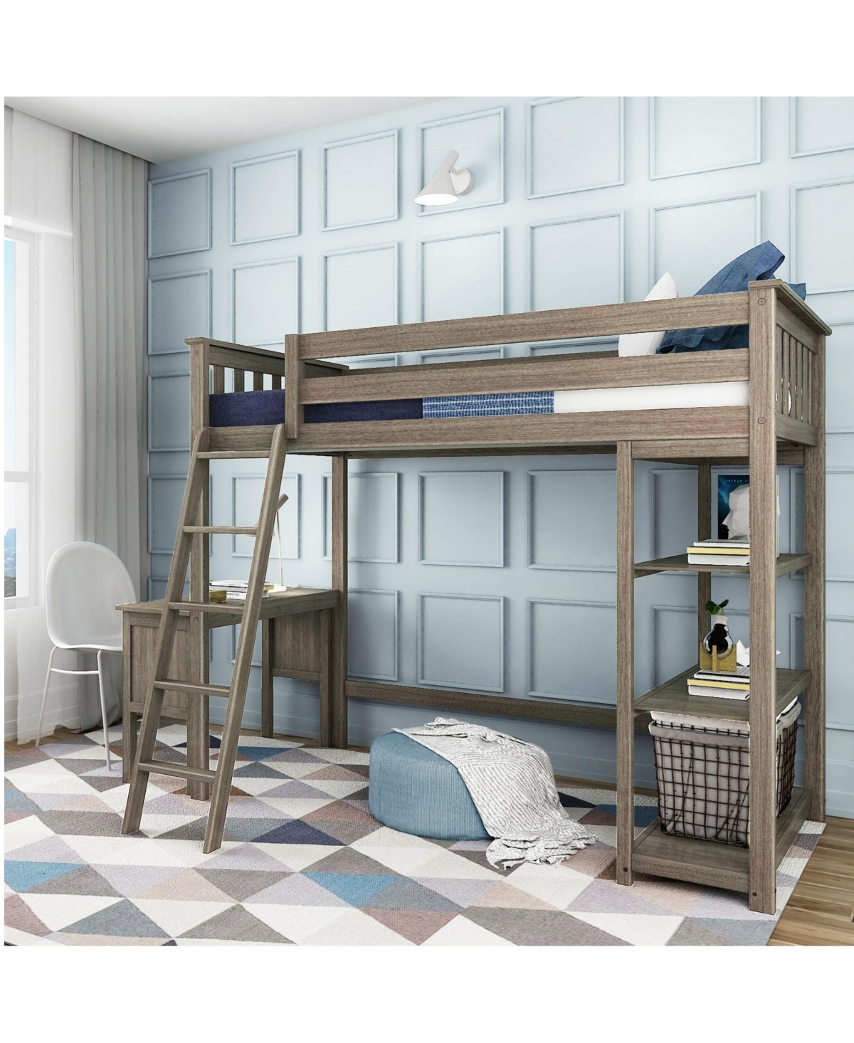Click here for Max & Lily Loft Bed  Solid Wood High Loft Bed with... prices