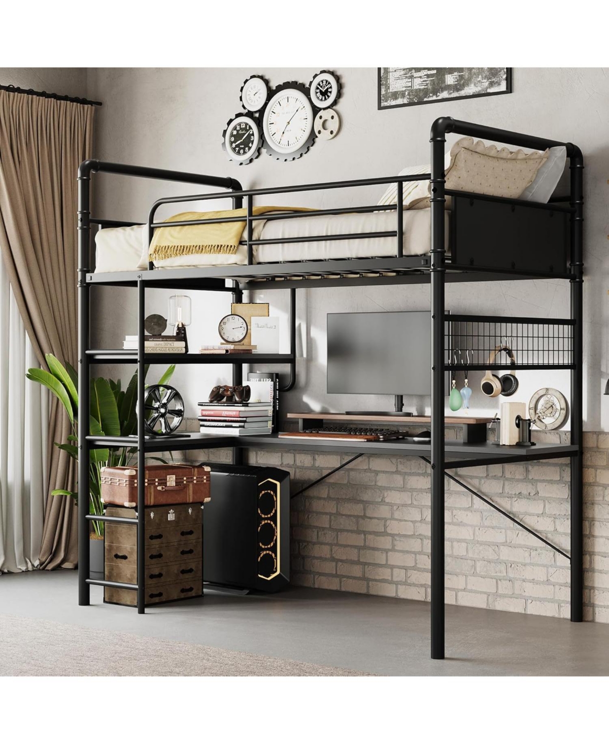 Click here for gaomon Bed with Desk Loft Bed with Desk Underneath... prices