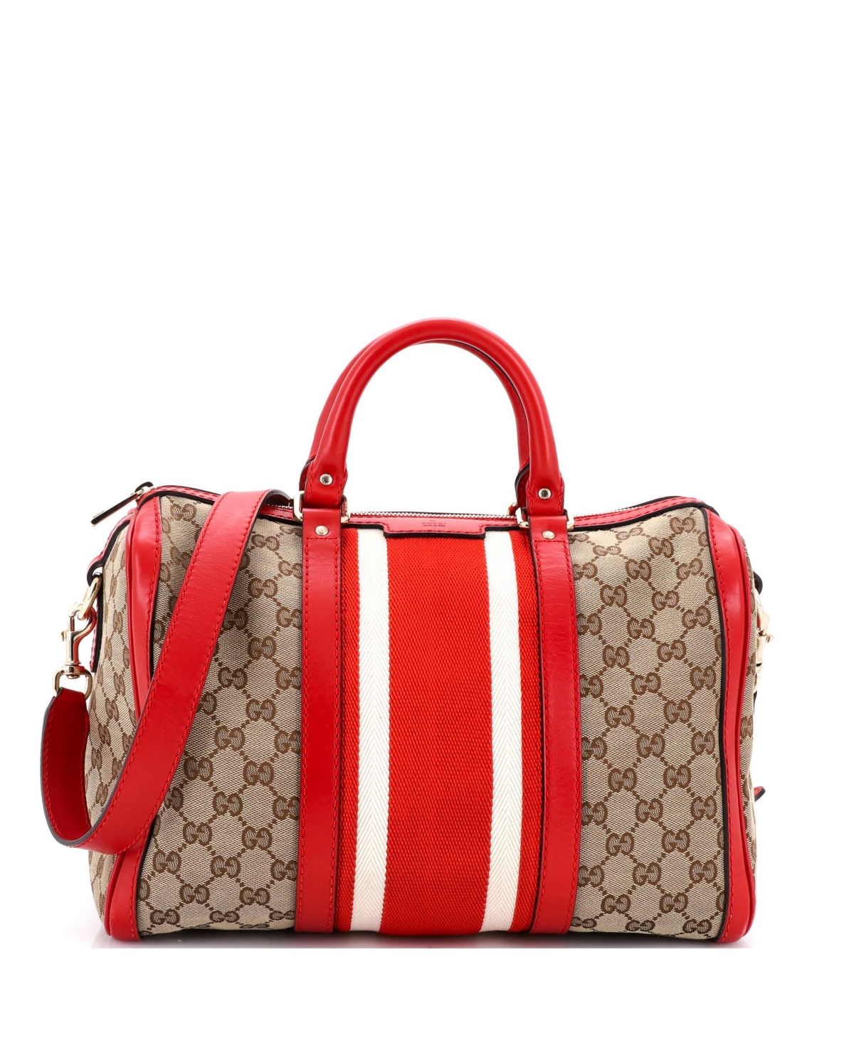 Click here for Pre-Owned Gucci Medium Vintage Web Boston Bag Gg C... prices