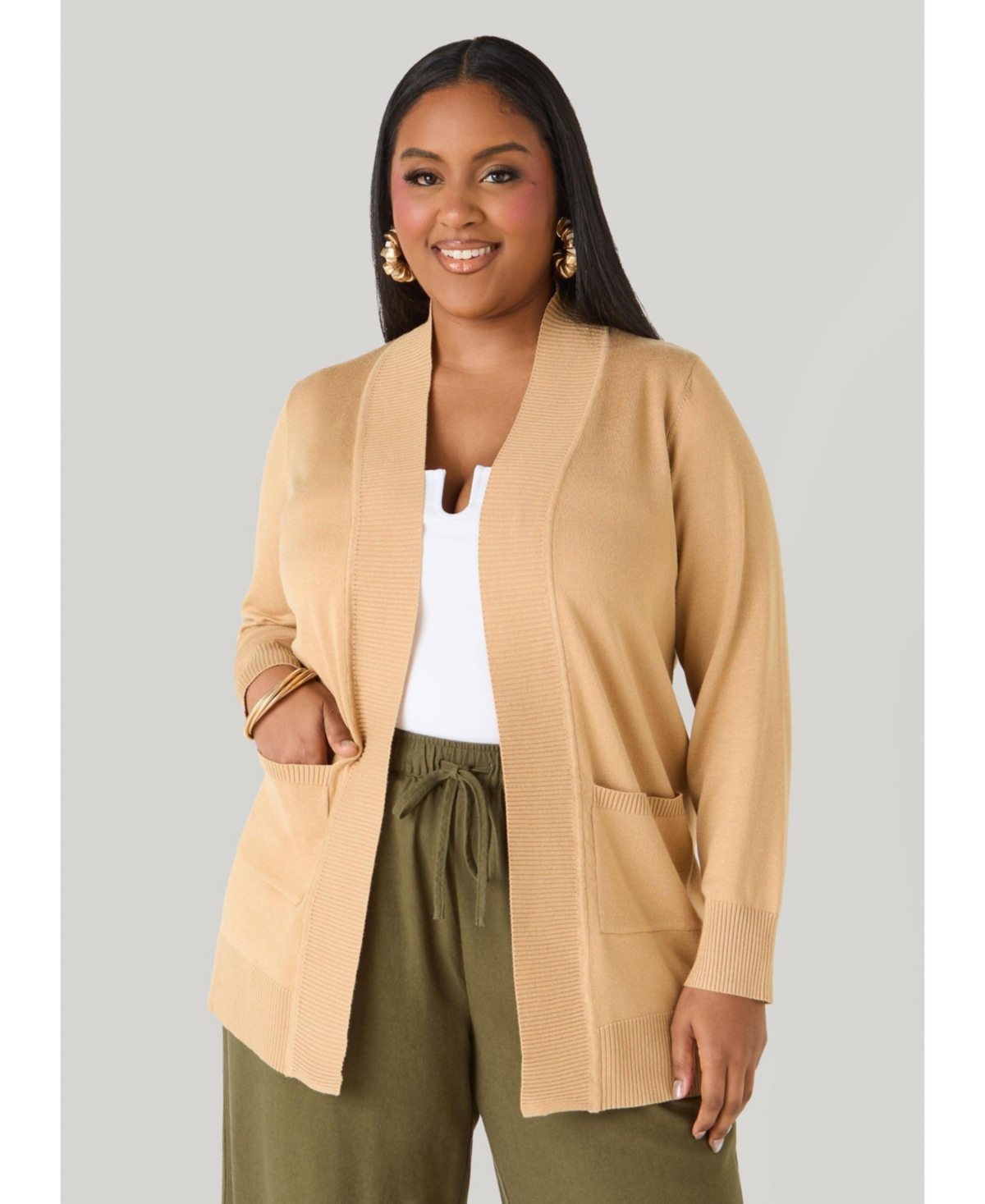 Click here for Ashley Stewart Womens Open Front Cardigan prices