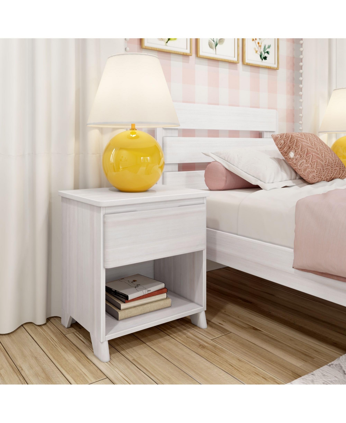 Click here for Max and Lily Solid Wood Farmhouse 1 Drawer Nightst... prices