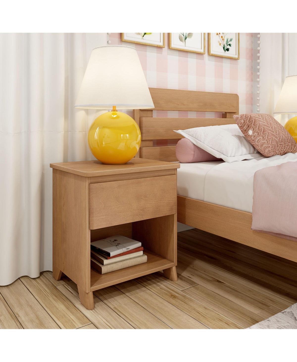 Click here for Max and Lily Solid Wood Farmhouse 1 Drawer Nightst... prices