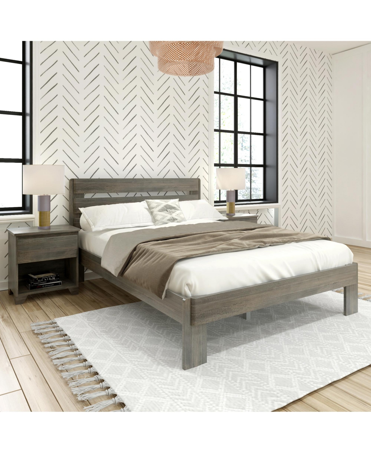 Click here for Max & Lily Farmhouse Queen Slat Bed - Driftwood prices