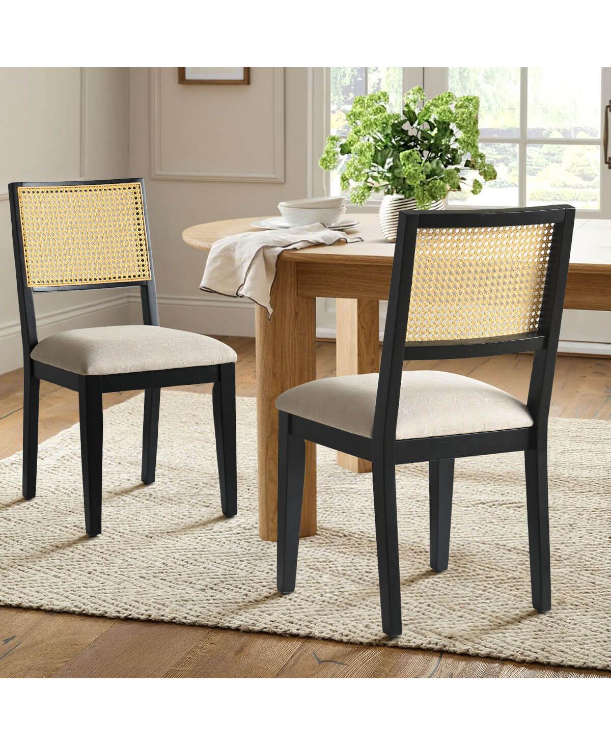 Click here for Maison Boucle Cane Back Upholstered Dining Chairs... prices
