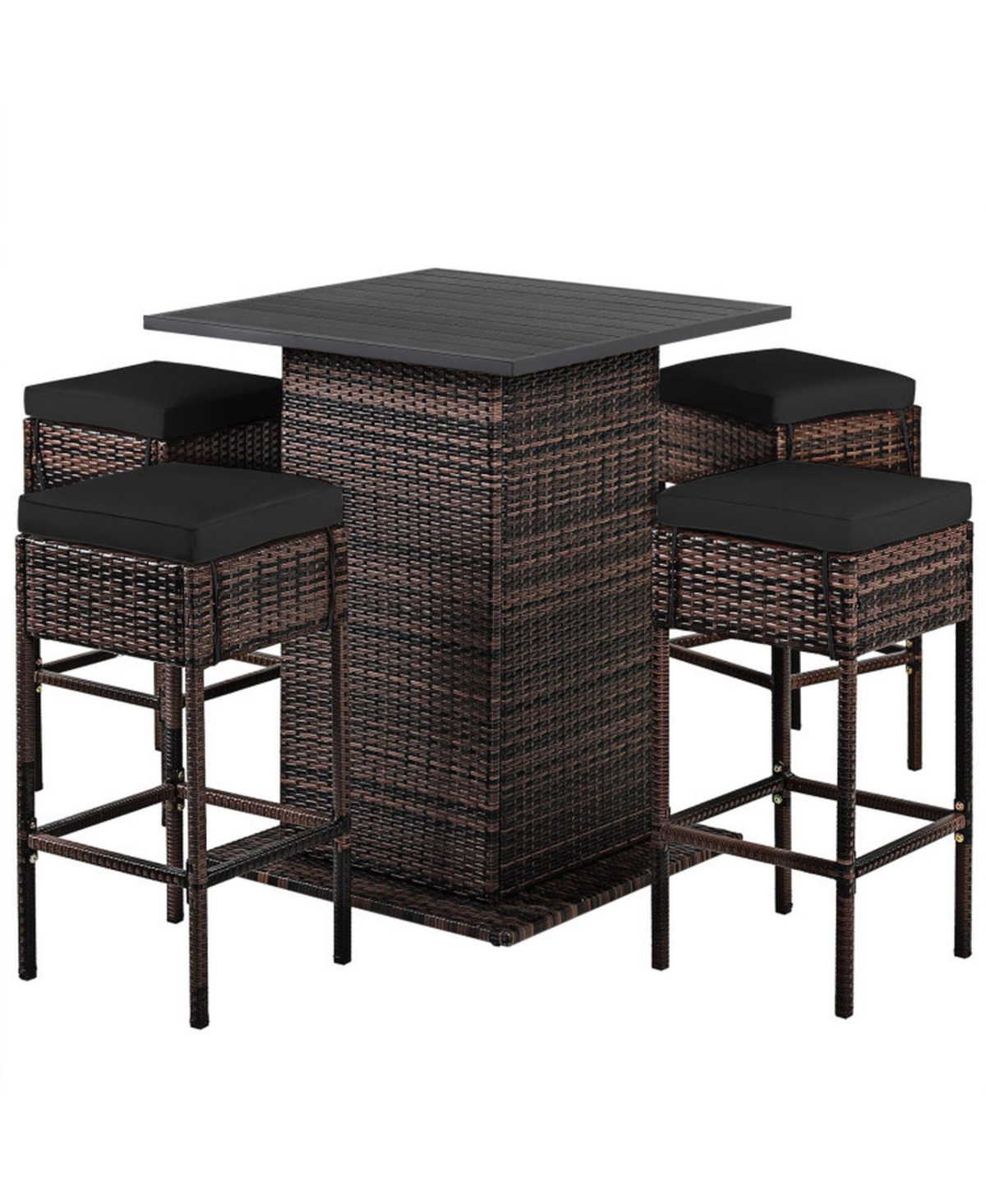 Click here for Gouun 5-Piece Outdoor Pe Rattan Patio Bar Set with... prices