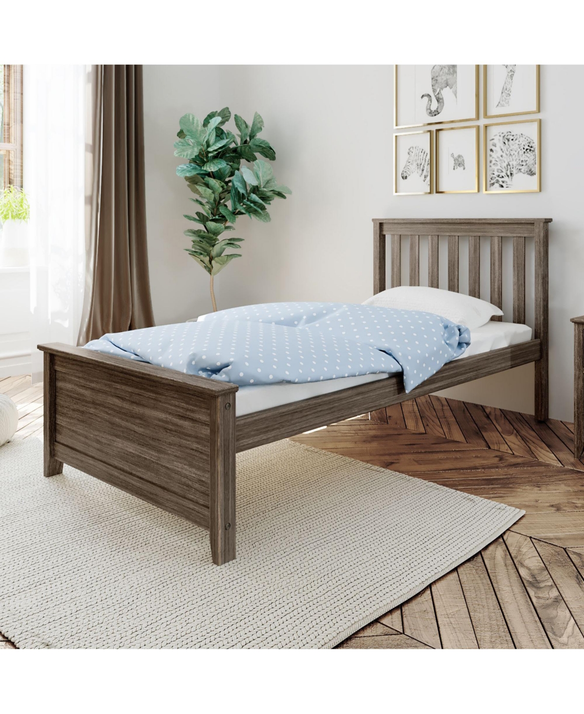 Click here for Max and Lily Twin Bed Frame with Headboard  Solid... prices
