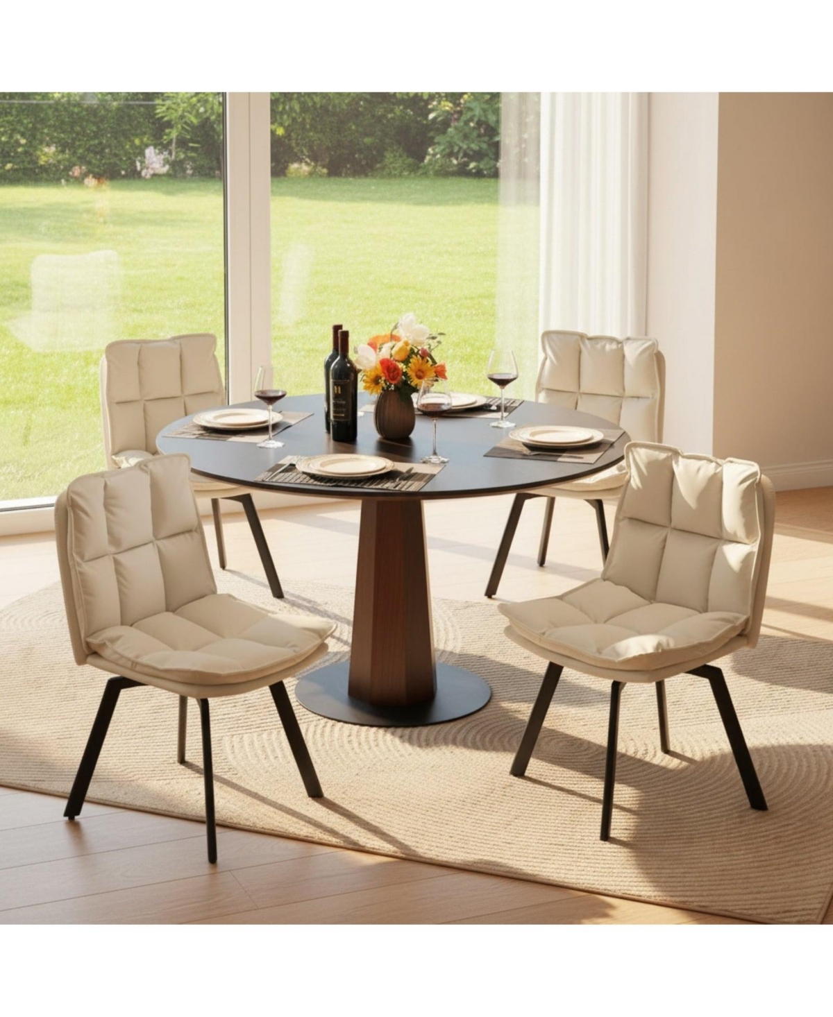 Click here for Sailvan Swivel Dining Chairs  Upholstered Leather... prices