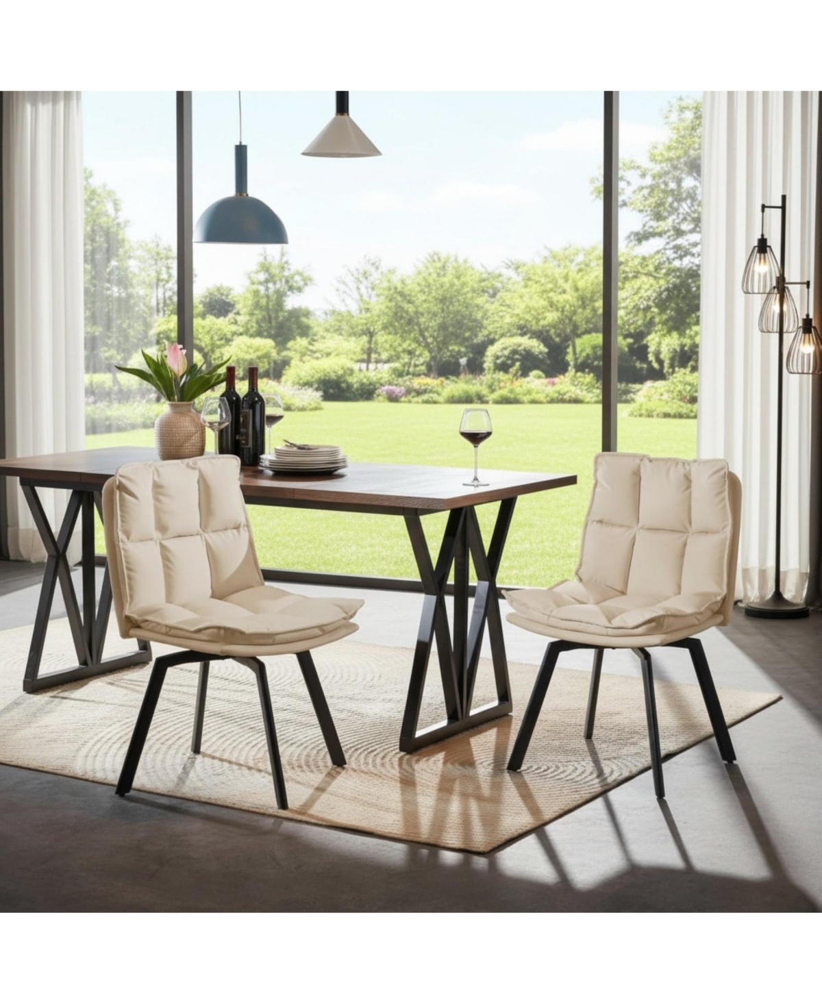 Click here for Sailvan Swivel Dining Chairs  Upholstered Leather... prices