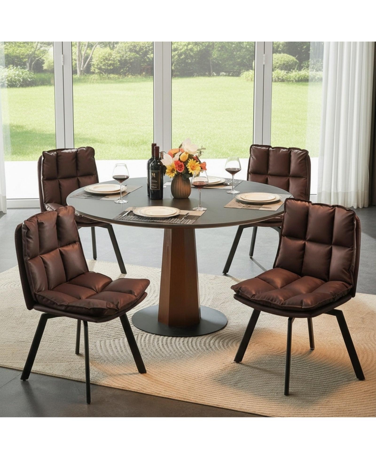 Click here for Sailvan Swivel Dining Chairs  Upholstered Leather... prices