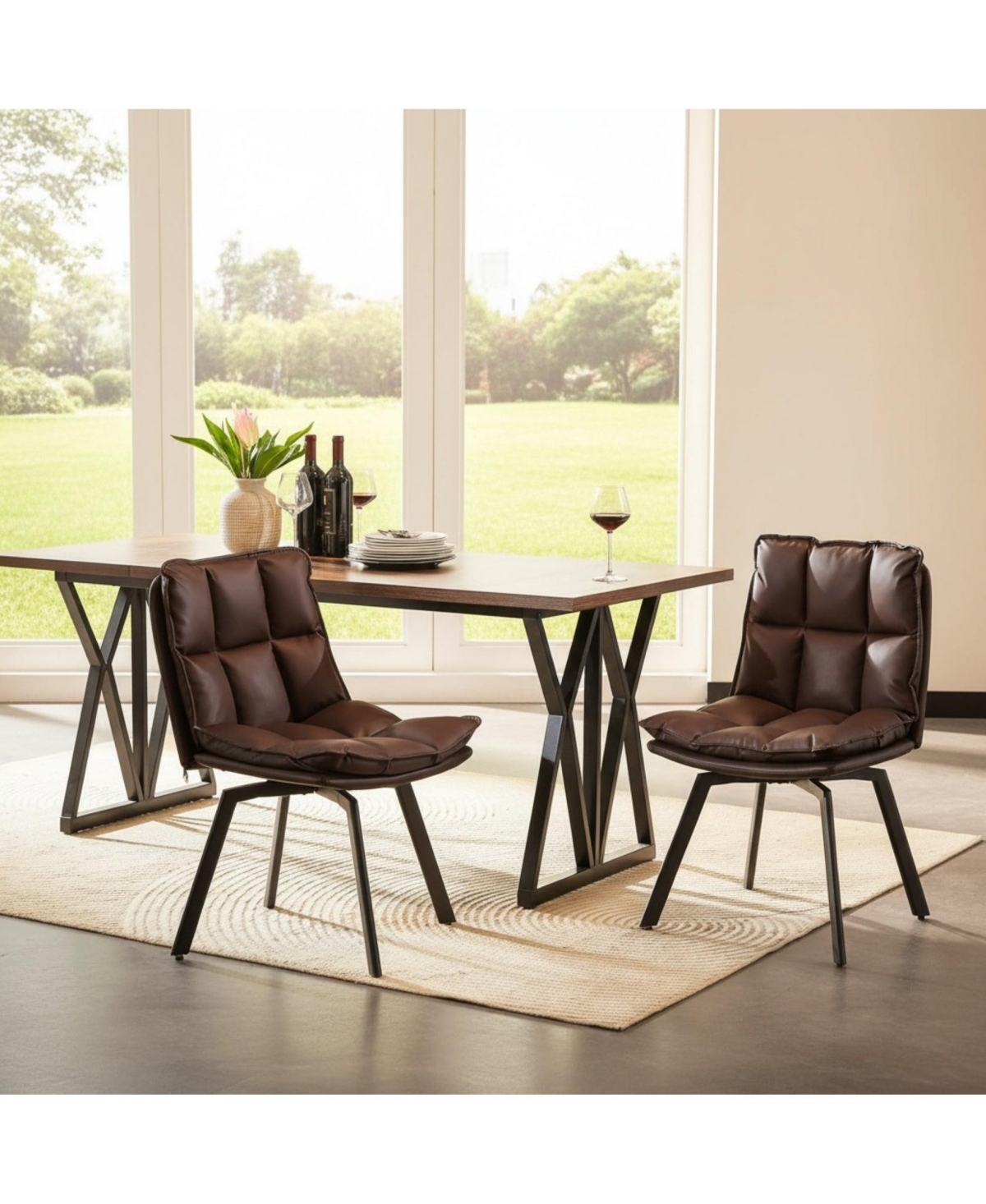 Click here for Sailvan Swivel Dining Chairs  Upholstered Leather... prices