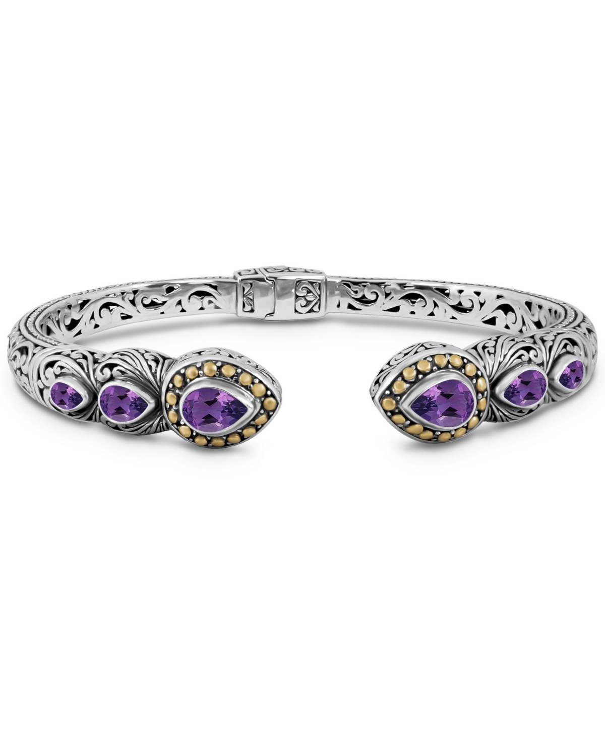 Click here for Devata Amethyst and Ubud Cuff Bracelet in Sterling... prices