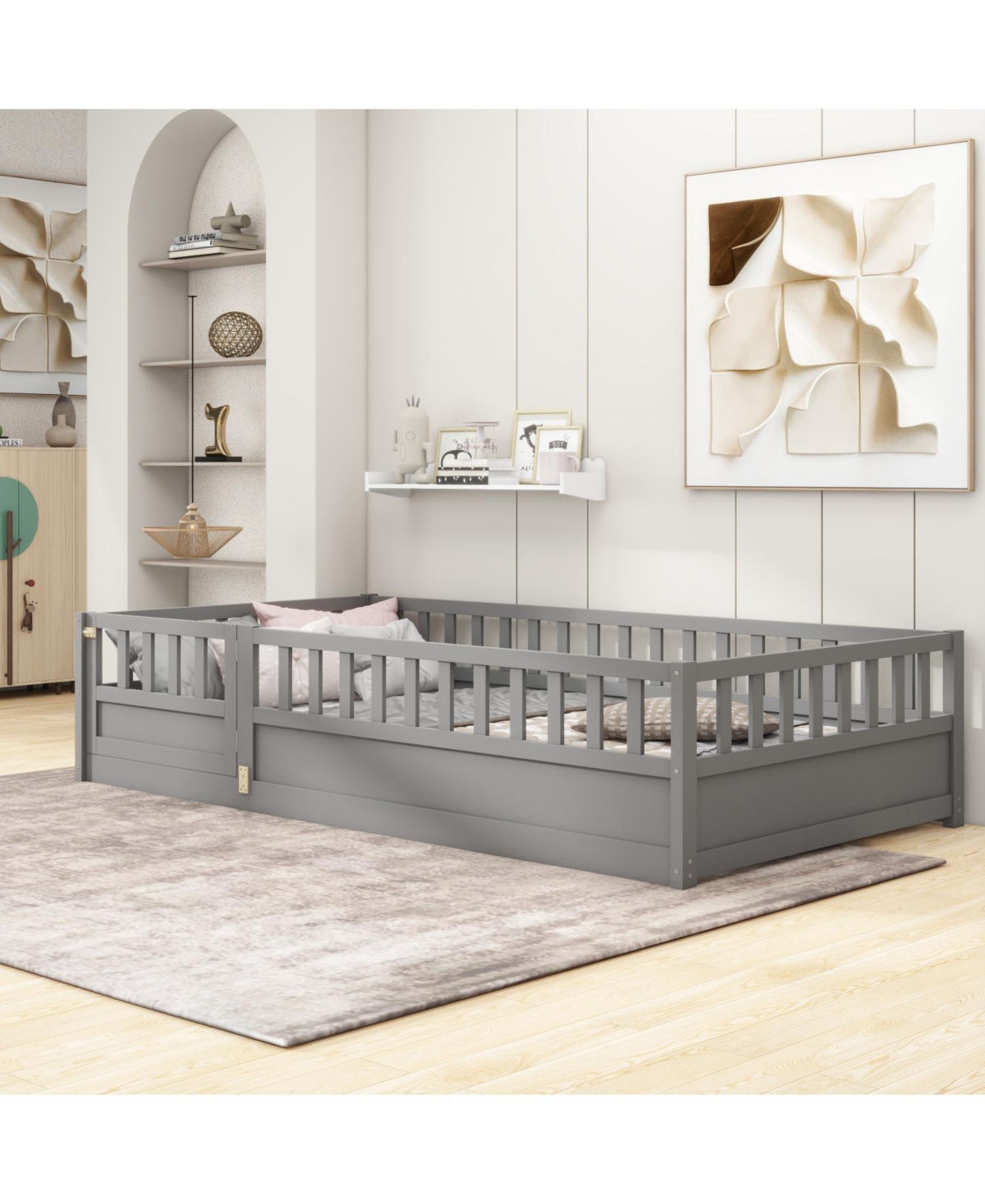 Click here for Rainsken Montessori Floor Bed  with Fence and Open... prices