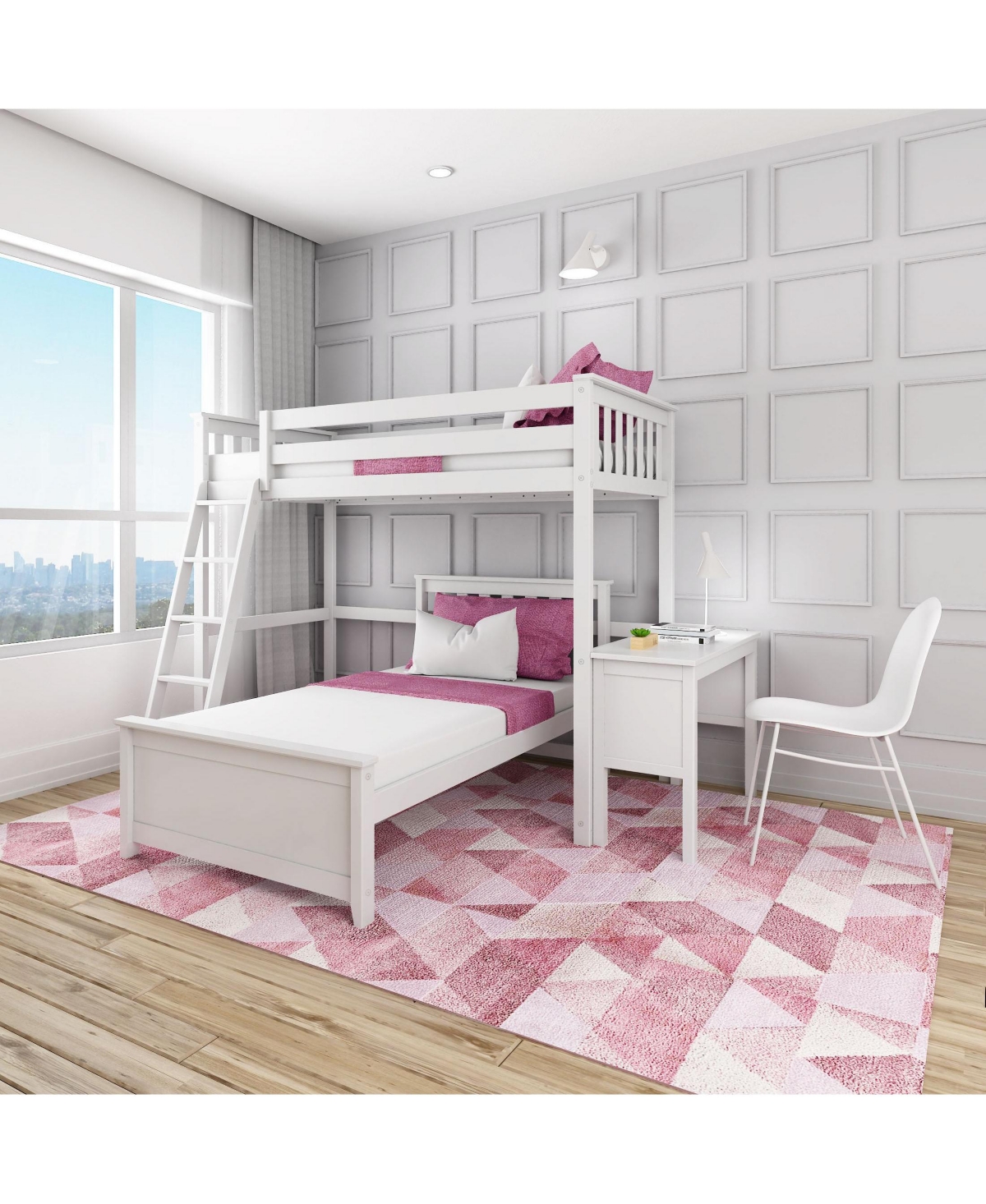 Click here for Max & Lily L-Shaped Twin over Twin Bunk Bed with D... prices
