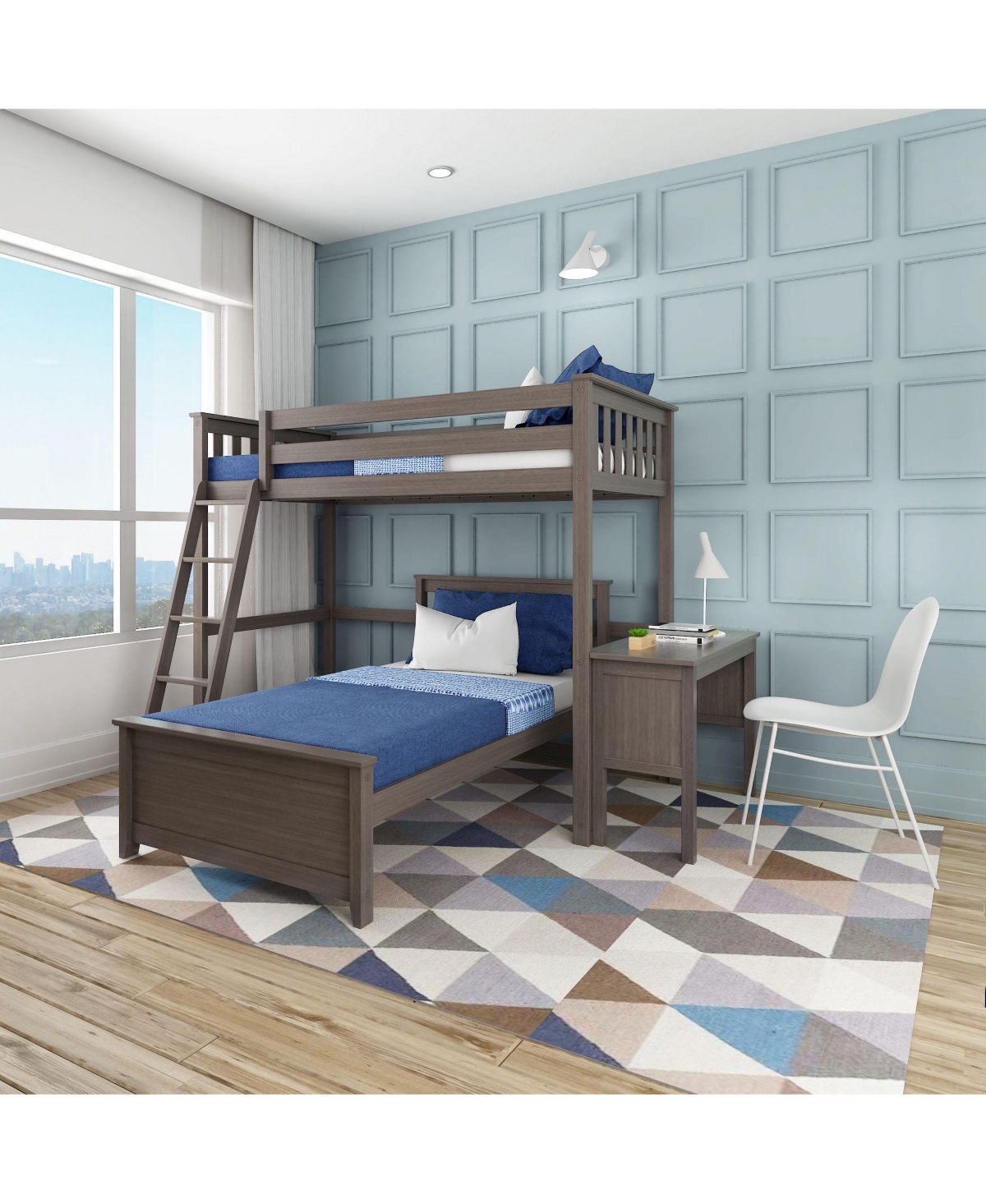 Click here for Max & Lily L-Shaped Twin over Twin Bunk Bed with D... prices