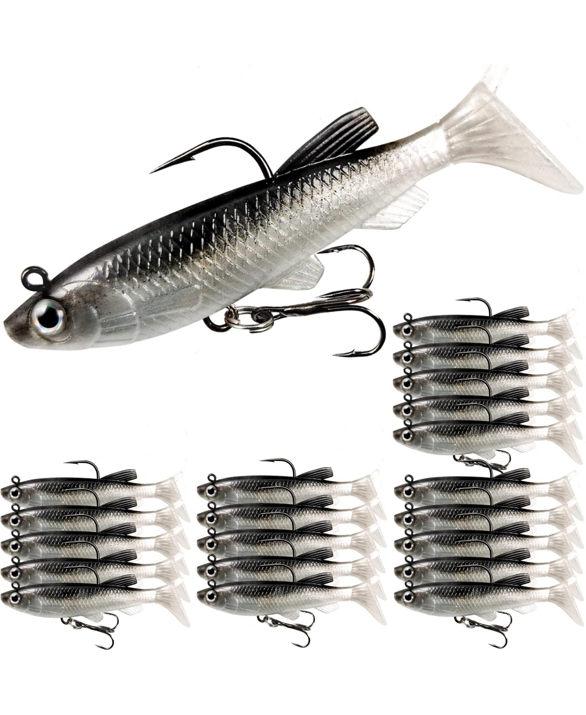 Click here for Gnuadz Soft Swimbaits Pre-rigged Jig Heads Paddle... prices