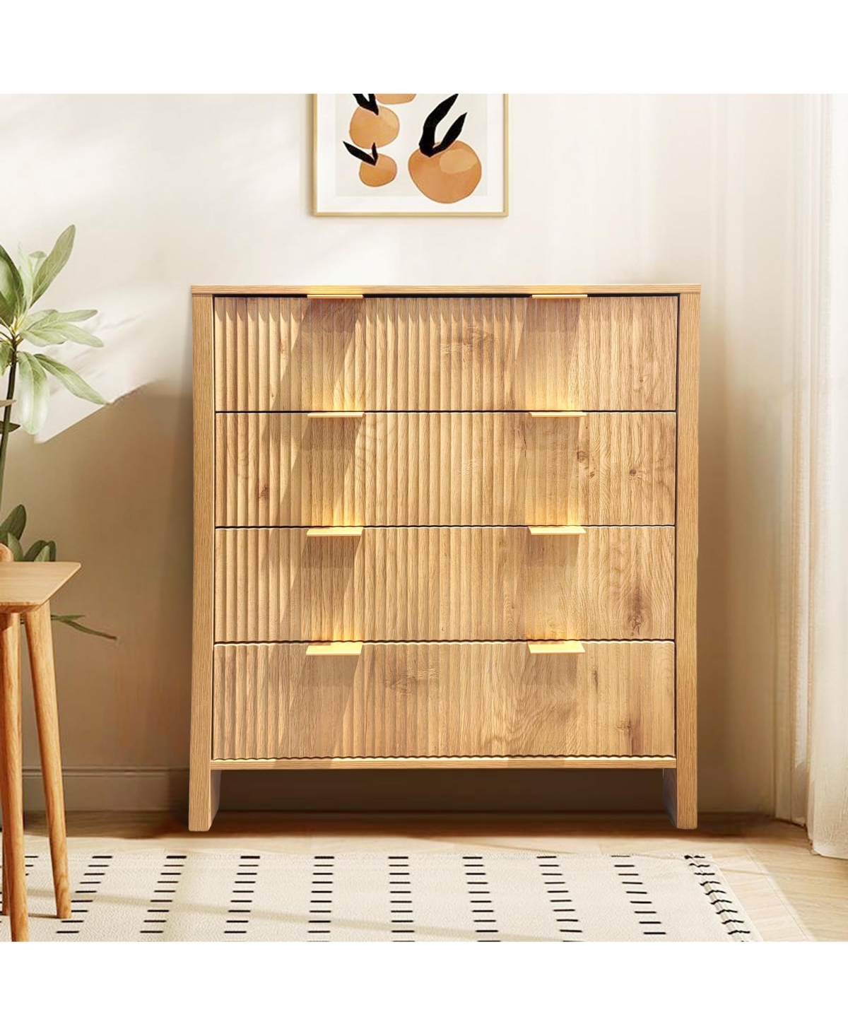 Click here for gaomon 4 Drawer Fluted Dresser for Bedroom  Modern... prices